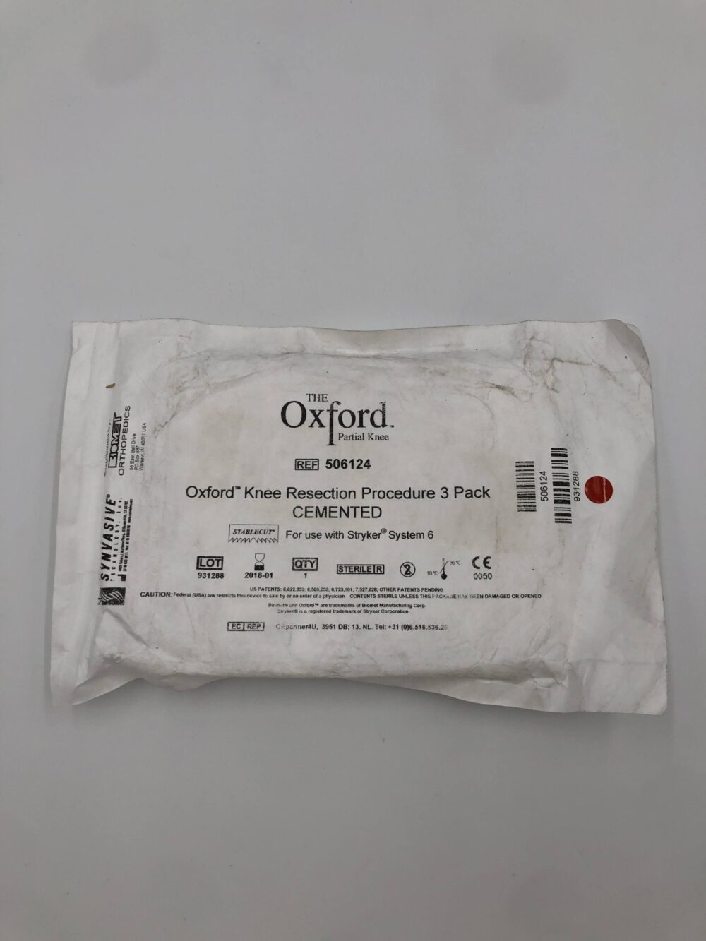 Synvasive Technology 506124 Oxford, Knee Resection Procedure 3 Pack ...