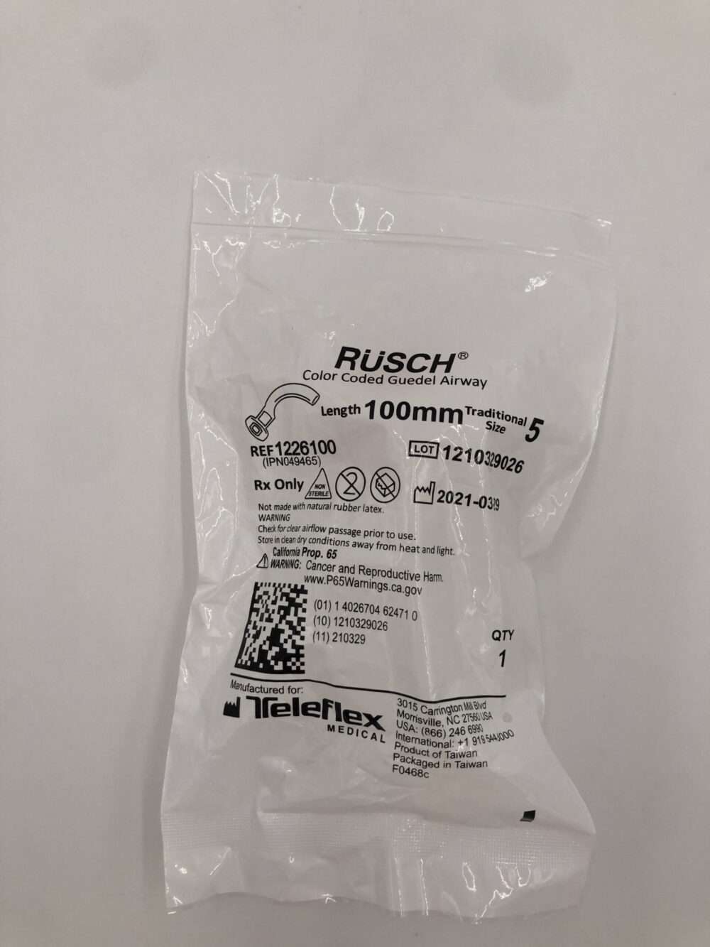 Teleflex 1226100 Rusch, Color Coded Guedel Airway - GB TECH USA