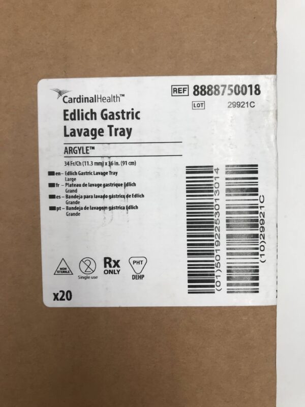 COVIDIEN 8888750018 Argyle Edlich Gastric Lavage Tray, Large 34Fr/Ch ...