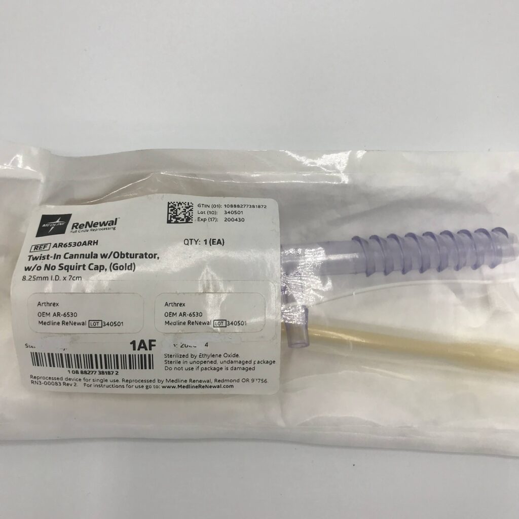 Arthrex AR-6530 Twist-In Cannula w/Obturator w/o No Squirt Cap, (Gold ...