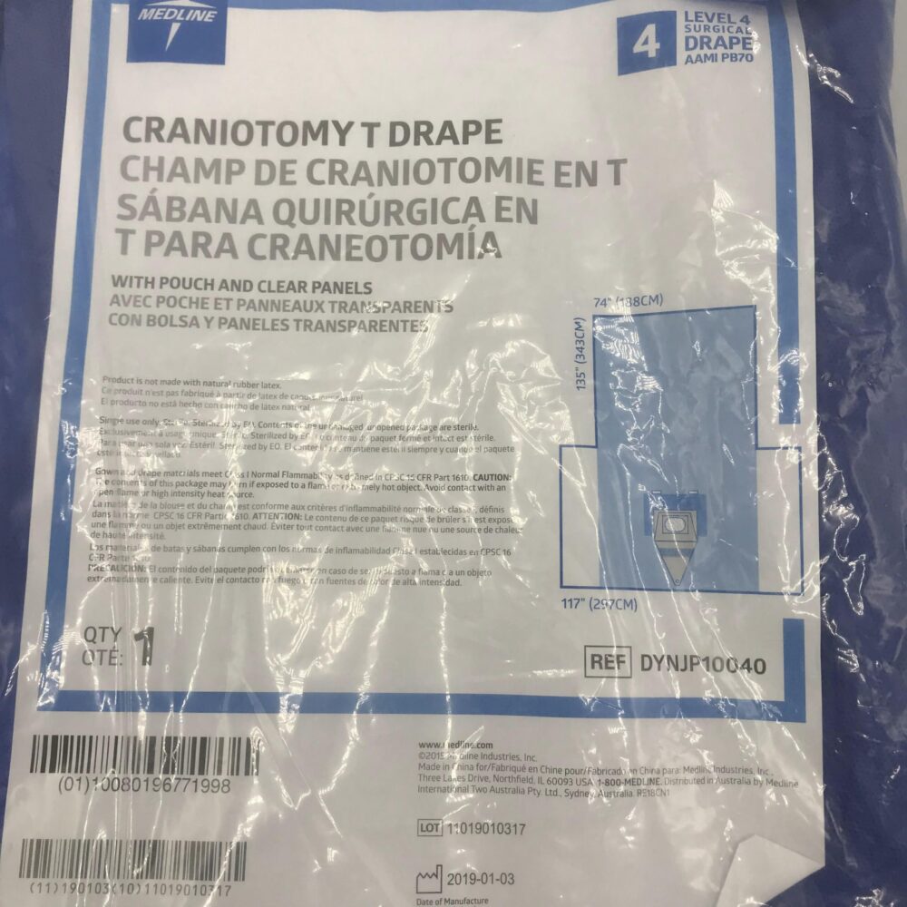 Medline DYNJP10040 Craniotomy T Drape, Level 4 Surgical Drape - GB TECH USA