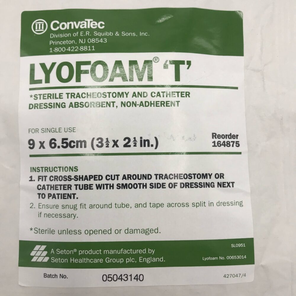 ConvaTec 164875 LyoFoam ‘T’ Sterile Tracheostomy and Catheter Dressing ...