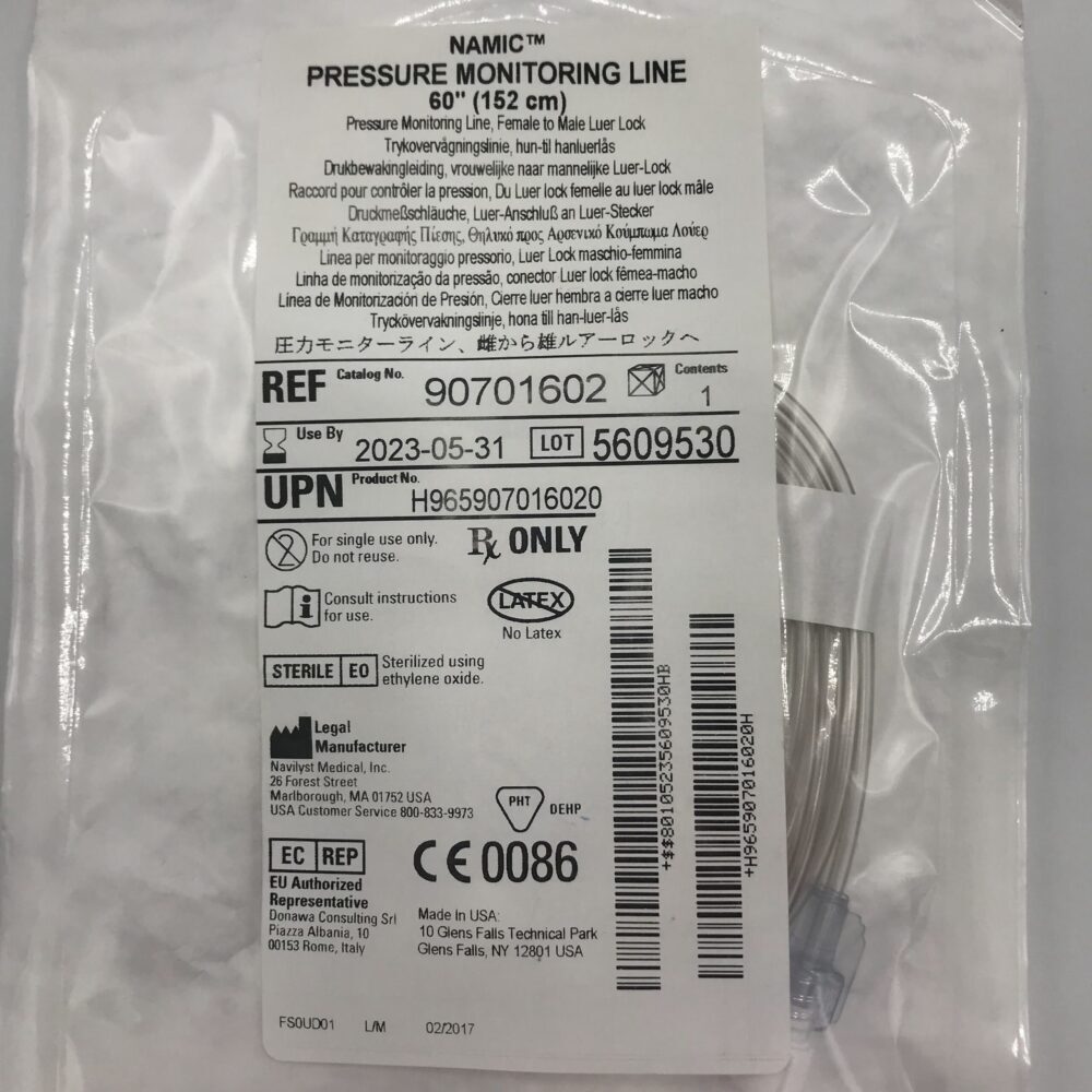 Navilyst 90701602 Namic Pressure Monitoring Line 60" (152 cm) - GB TECH USA