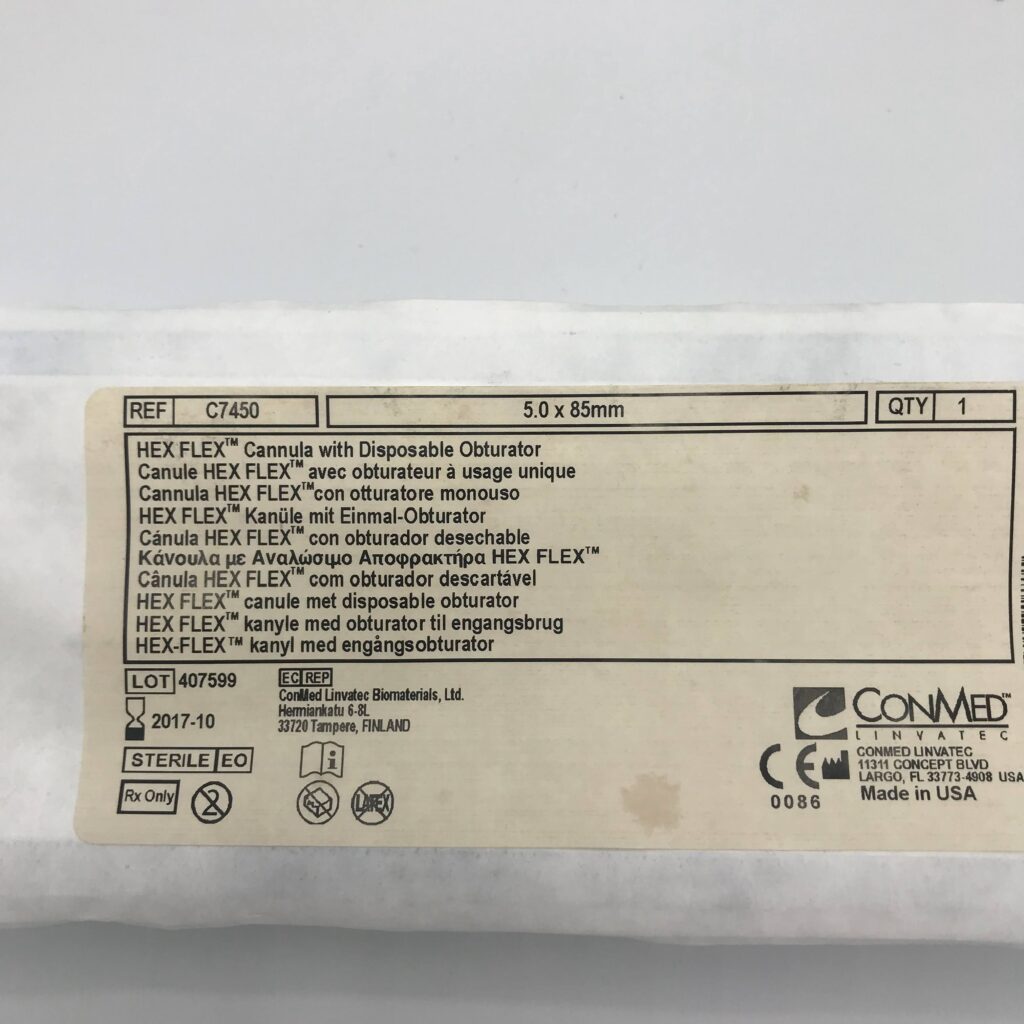 ConMed C7450 Hex Flex, Cannula with Disposable Obturator (x) - GB TECH USA