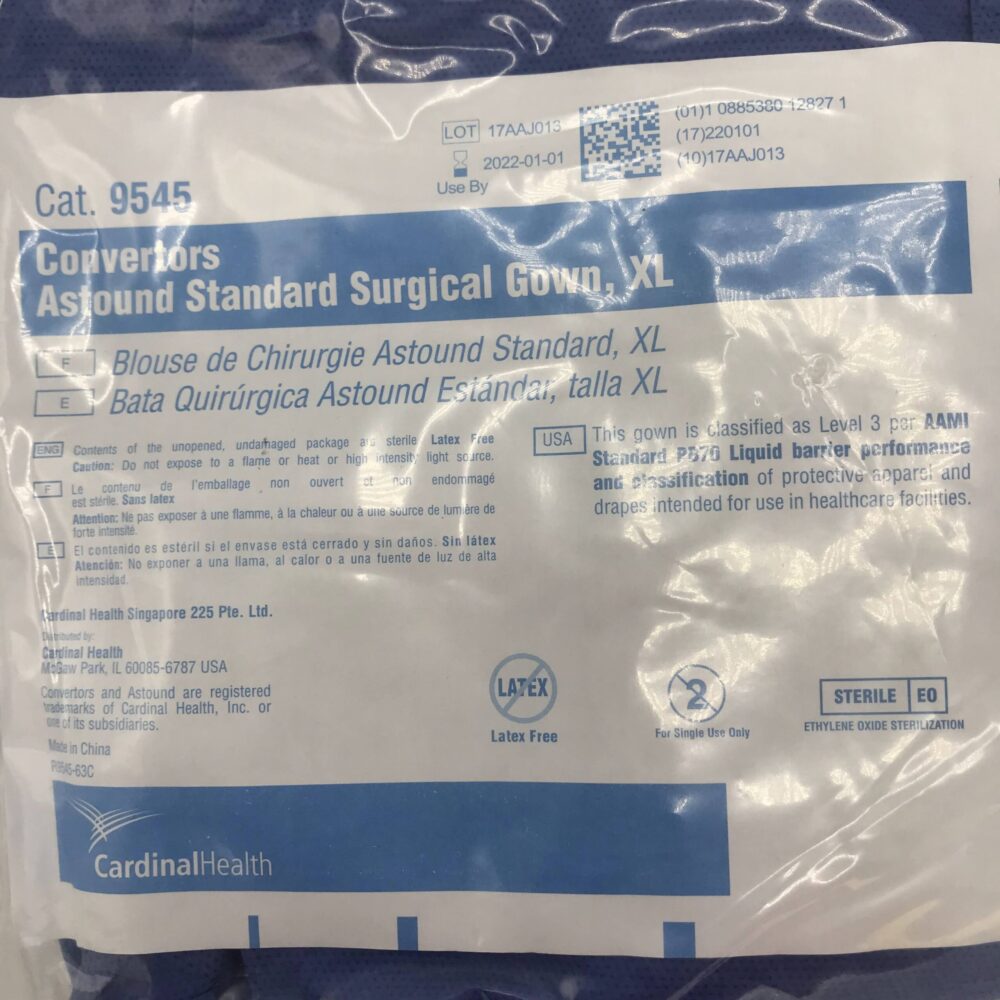 Cardinal Health 9545 Convertors, Astound Standard Surgical Gown, XL ...