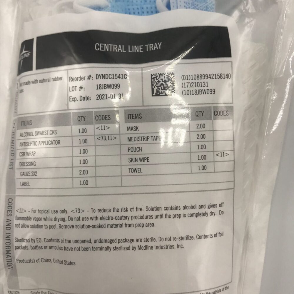 Medline DYNDC1541C Central Line Tray (x) - GB TECH USA