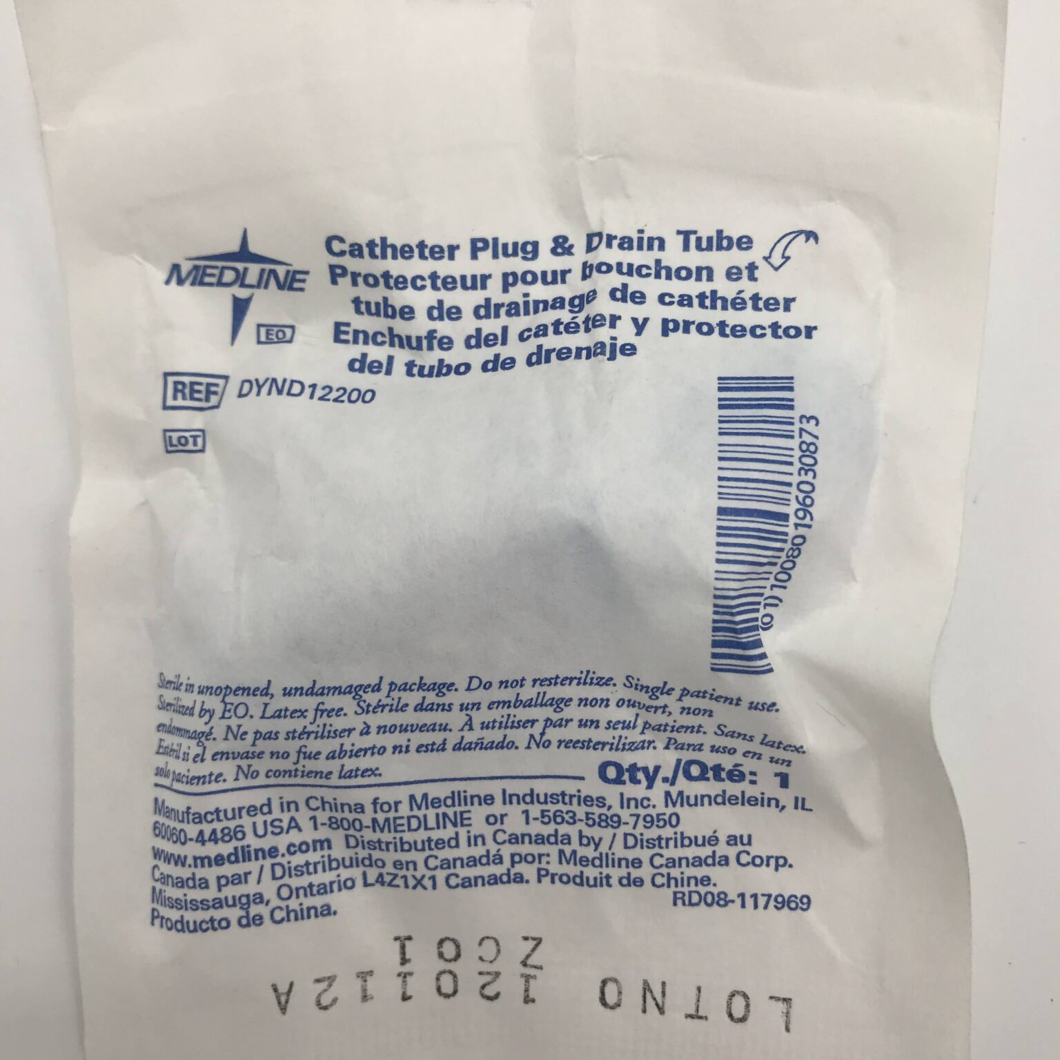 Medline DYND12200 Catheter Plug & Drain Tube - GB TECH USA