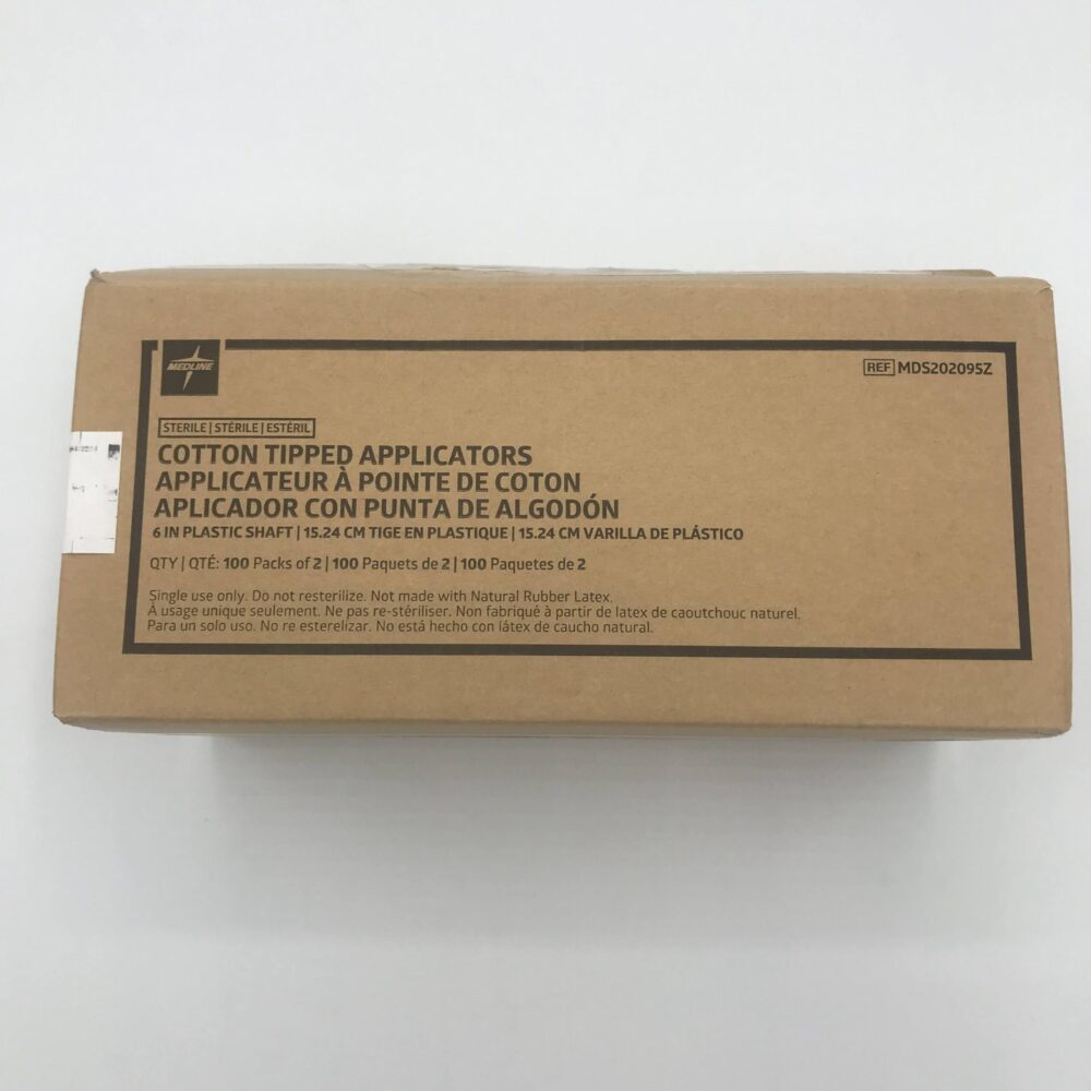 MedLine MDS202095Z Cotton Tipped Applicators 6 in Plastic Shaft (100 ...