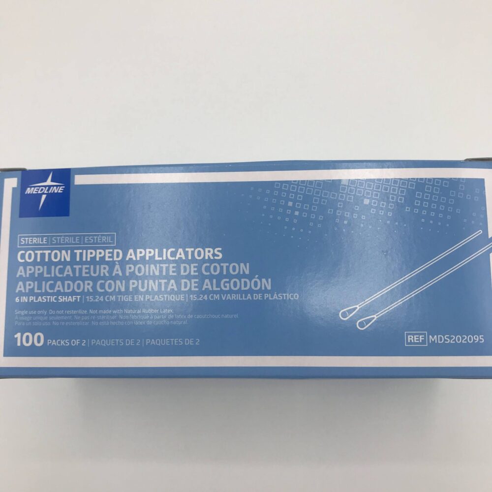 MedLine MDS202095Z Cotton Tipped Applicators 6 in Plastic Shaft (100 ...