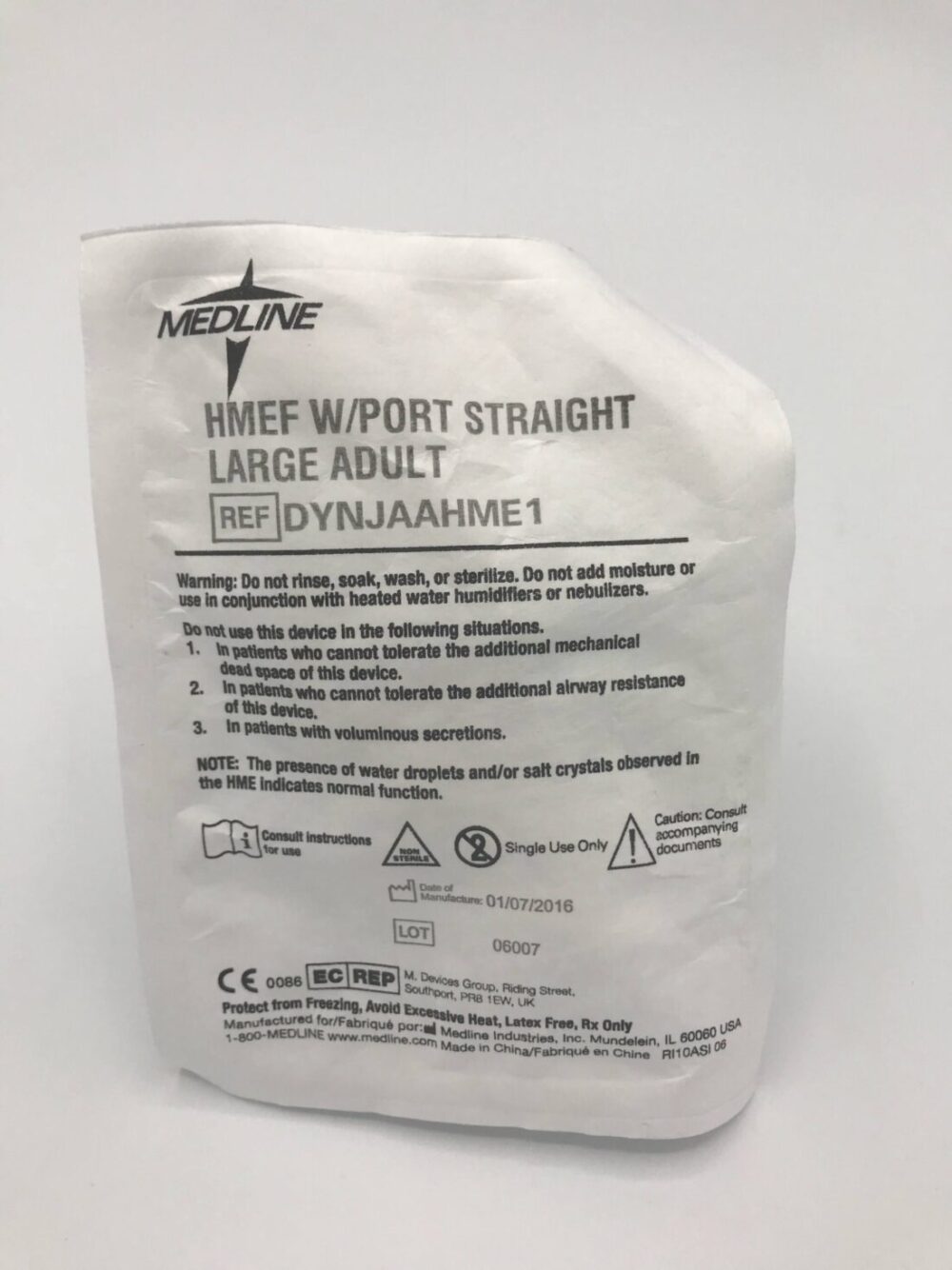 Medline DYNJAAHME1 HMEF w/Port Straight Large Adult - GB TECH USA