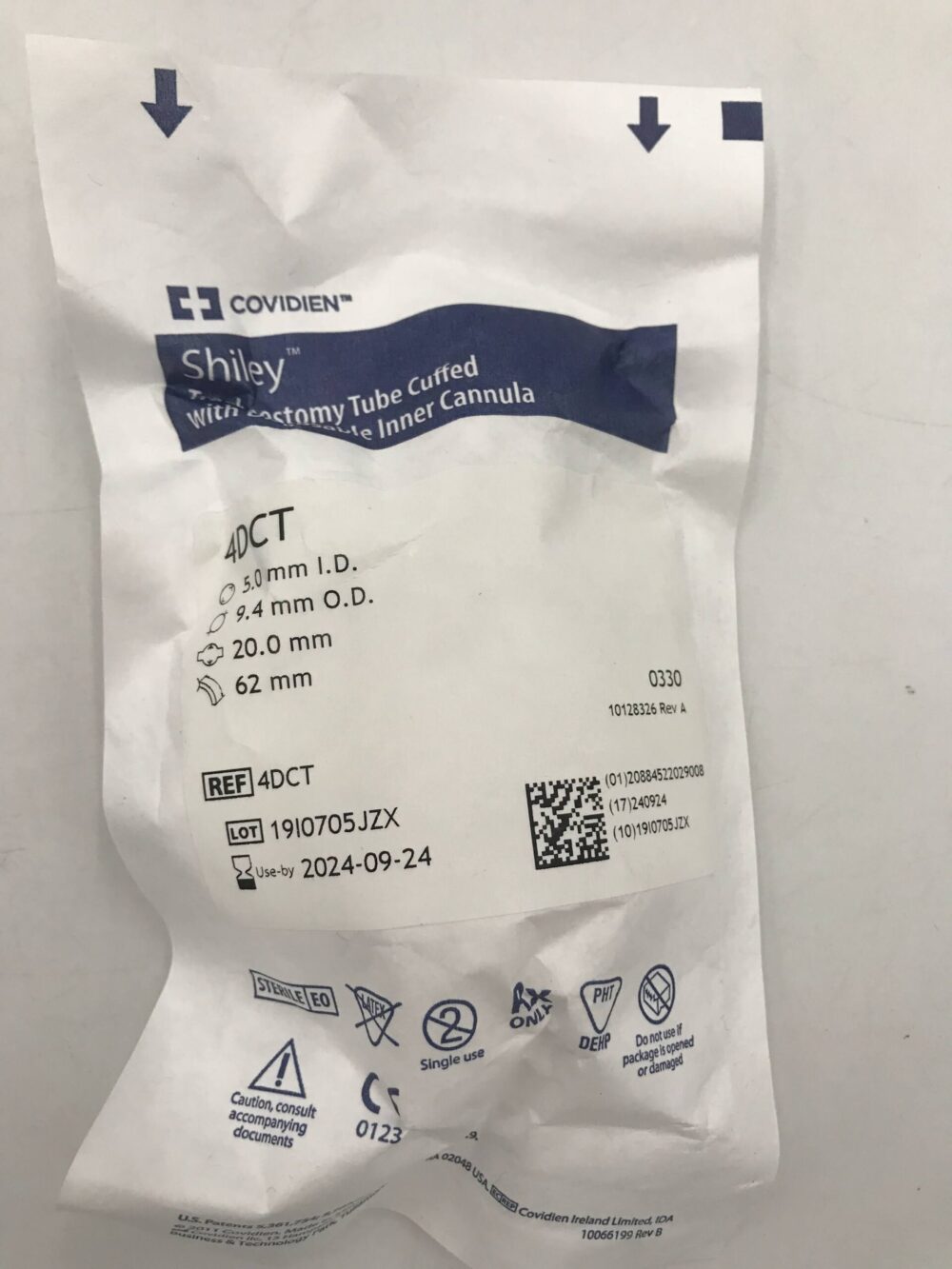 COVIDIEN 4DCT Shiley Tracheostomy Tube Cuffed With Disposable Inner ...