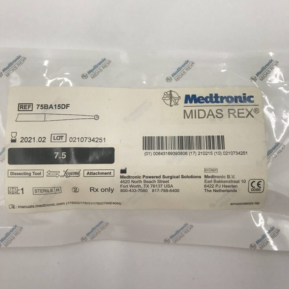 Medtronic 75BA15DF Midas Rex, Dissecting Tool Attachment (7.5) (x) - GB ...