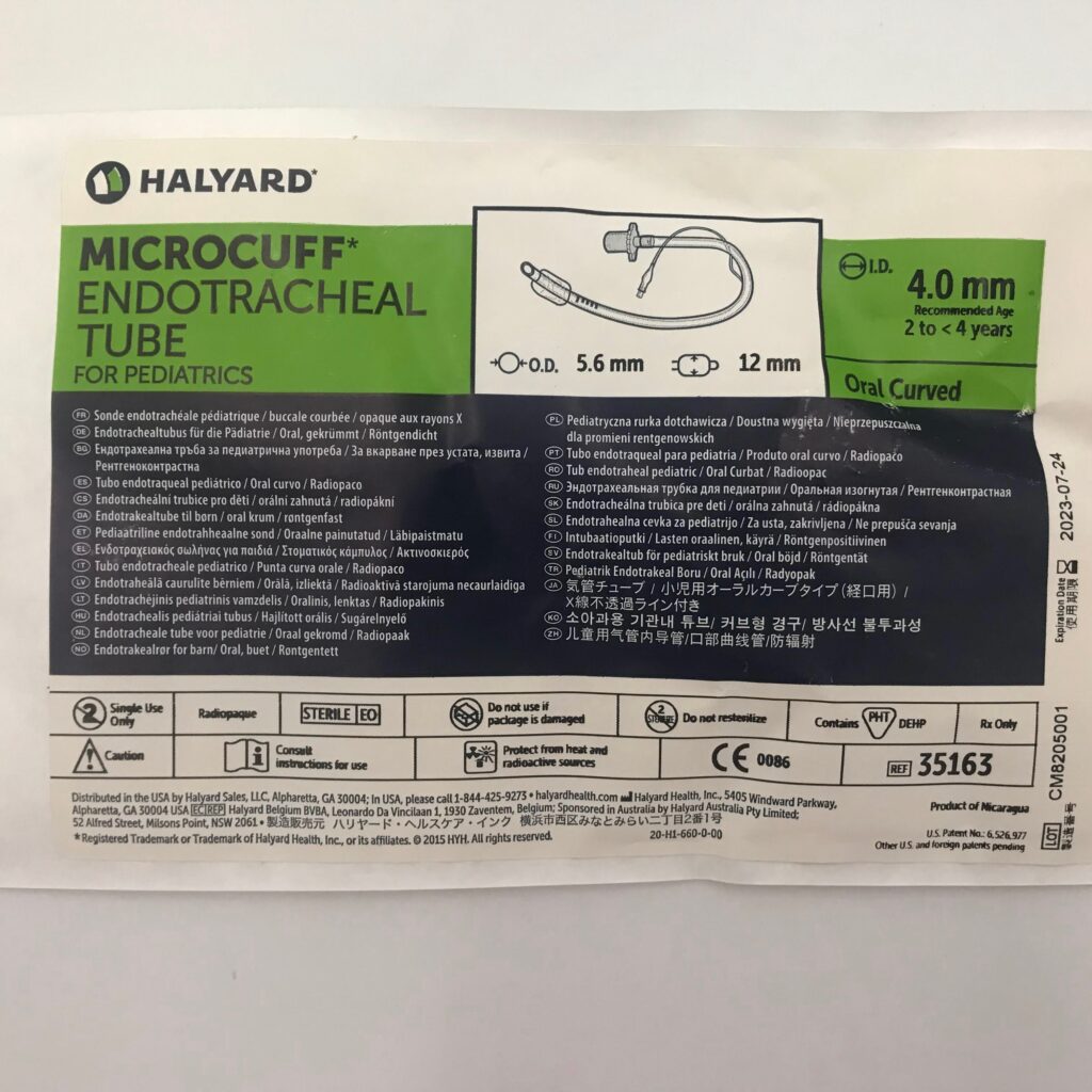 Halyard 35163 MicroCuff Endotracheal Tube, For pediatrics - GB TECH USA
