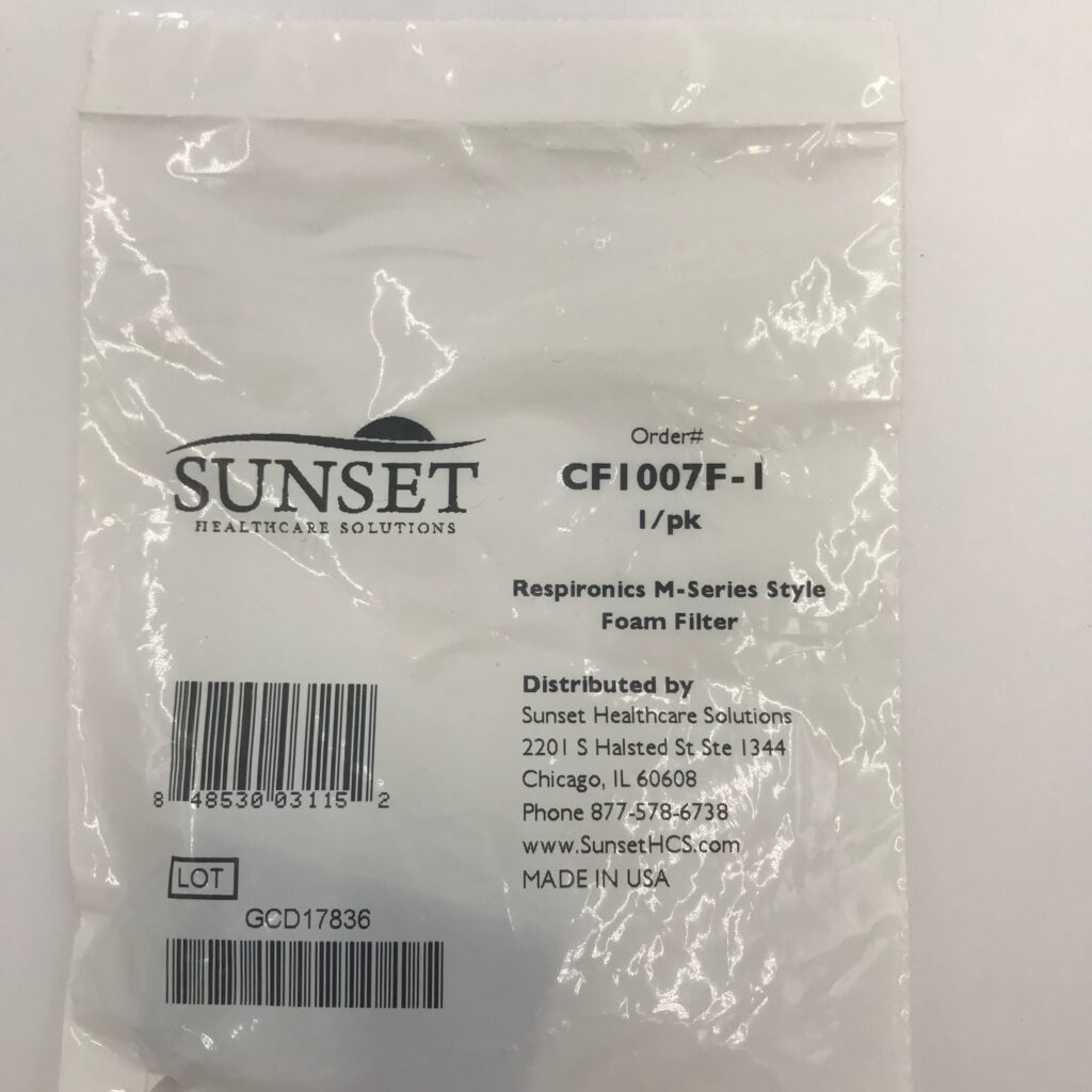 Sunset CFI007F-1 Respironics M-Series Style Foam Filter - GB TECH USA