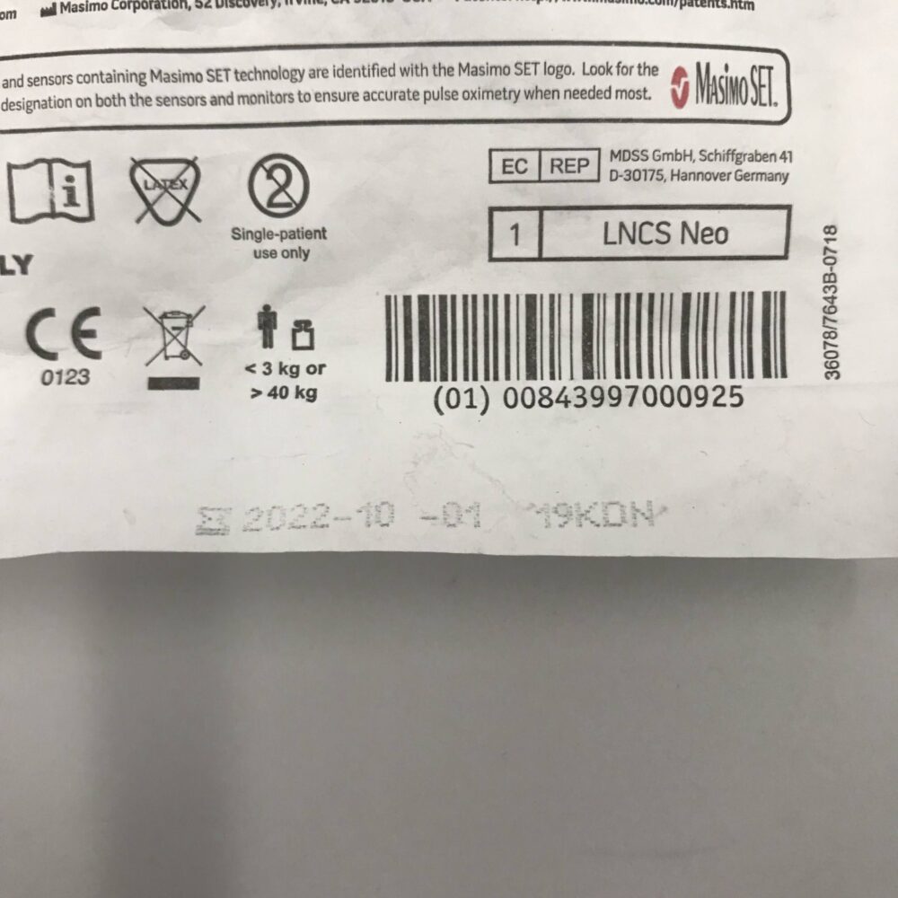 Masimo Set 2329 LNCS Neo SpO2 Neonatal/Adult (3kg-40kg) (X) – GB TECH USA