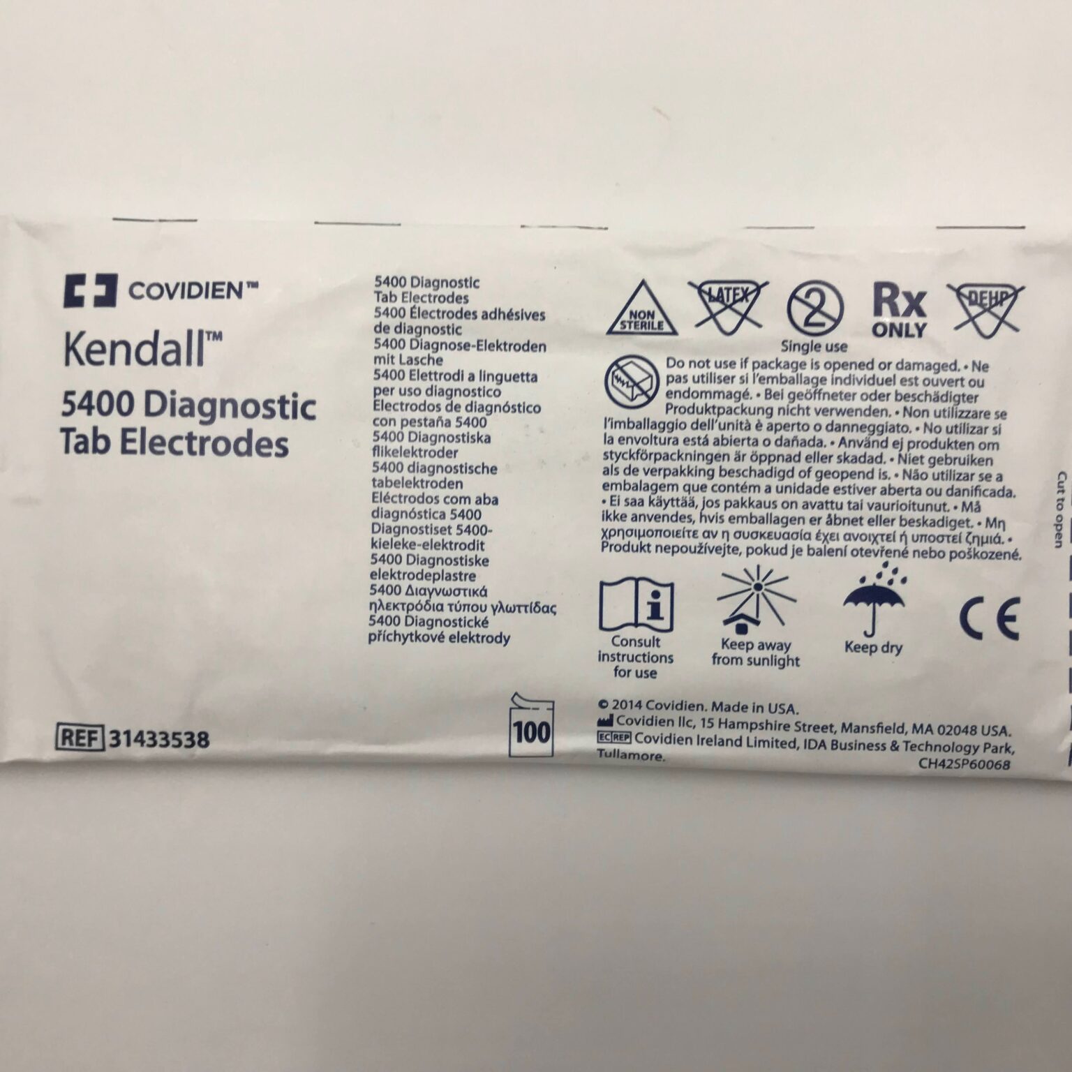 Covidien 31433538 Kendall 5400 Diagnostic Tab Electrodes (x) - GB TECH USA