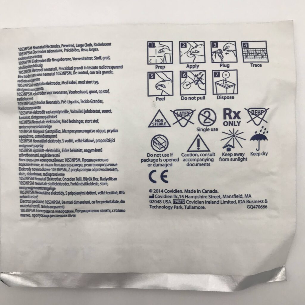 COVIDIEN 31424719 Kendall Neonatal Electrodes, Large (3/Pkg)(X) - GB ...
