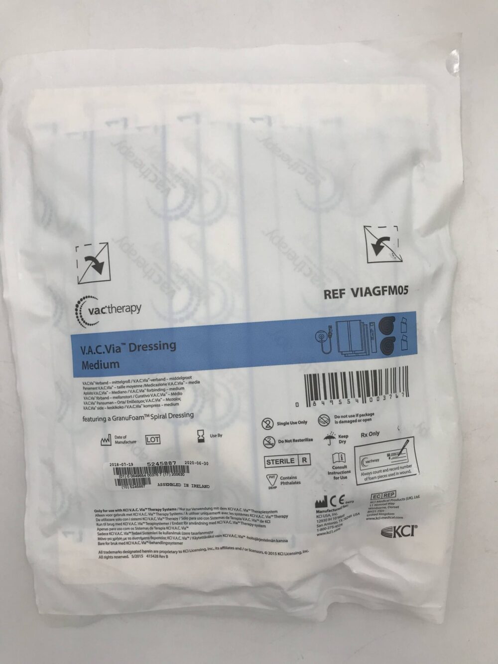 KCI VIAGFM05 VacTherapy V.A.C. Via Dressing, Medium (x) - GB TECH USA