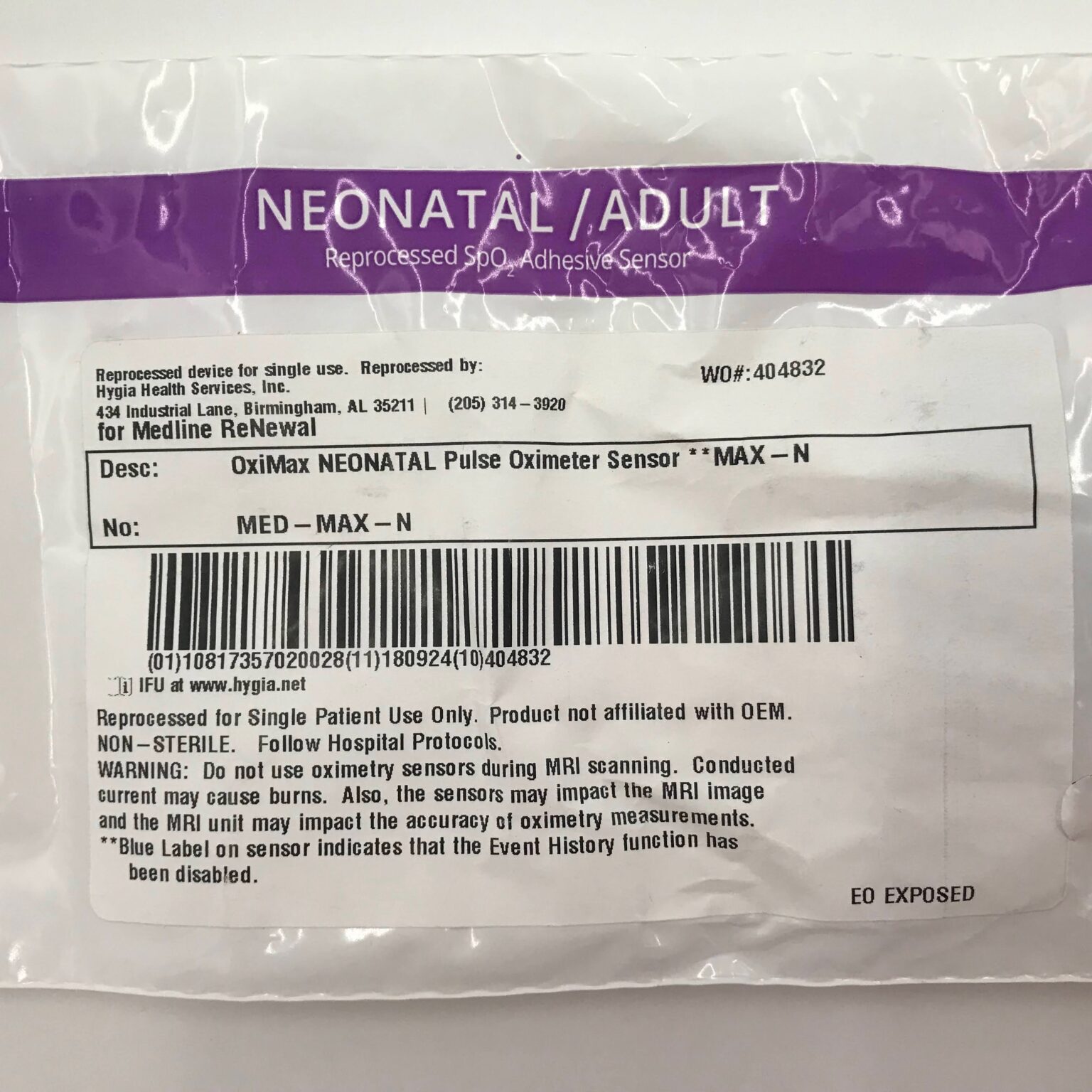 Medline MED-MAX-N OxiMax Neonatal Pulse Oximeter Sensor, Adult ...
