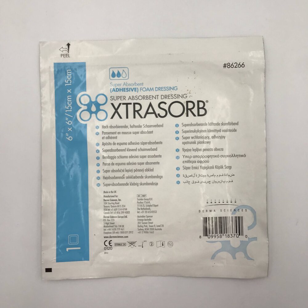 Derma Sciences 86266 XtraSorb Foam Dressing 6″ x 6″ (x) – GB TECH USA