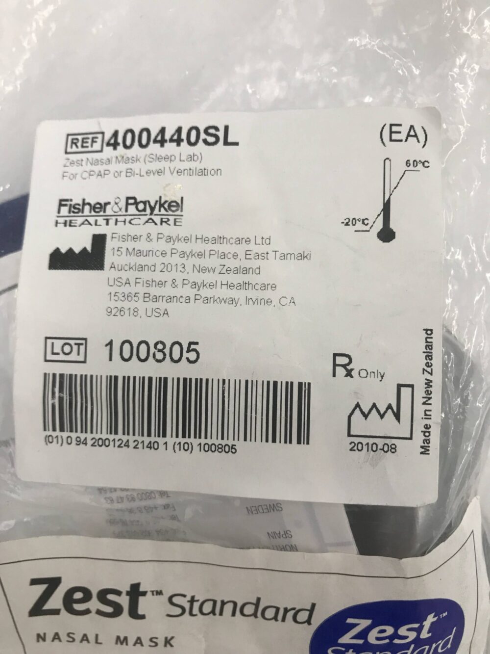 Fisher&Paykel 400440SL Zest Standard Nasal Mask - GB TECH USA