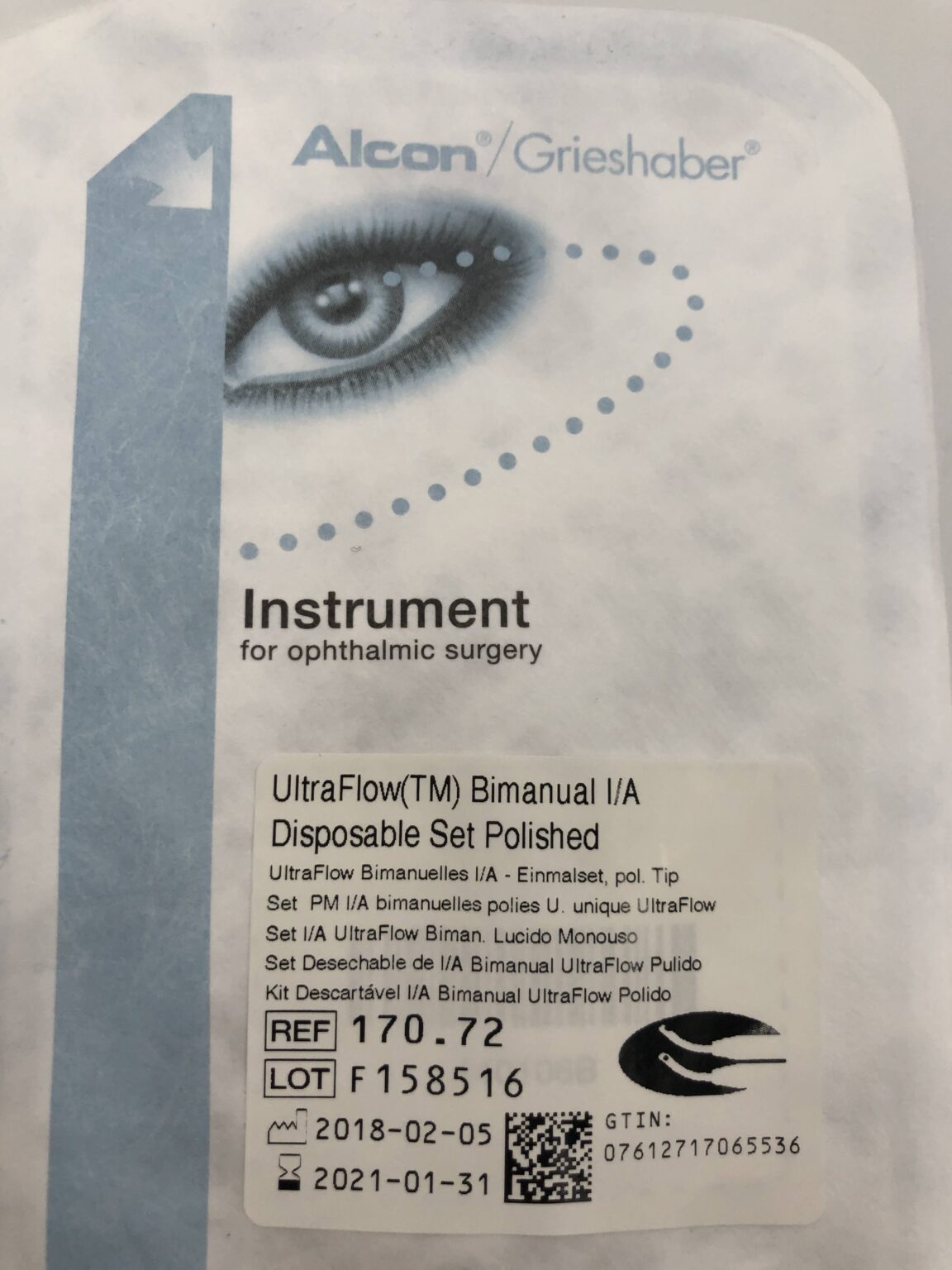 Alcon 170-72 UltraFlow(TM) Bimanual I/A Disposable Set Published, (X ...