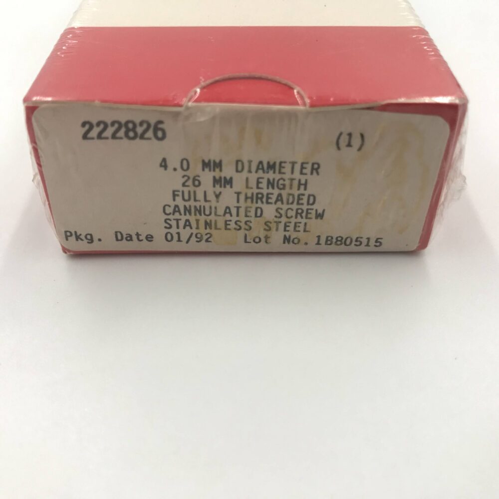 Smith&Nephew 222826 Richards Cannulated Screw, Fully Threaded, 4mm 26mm ...