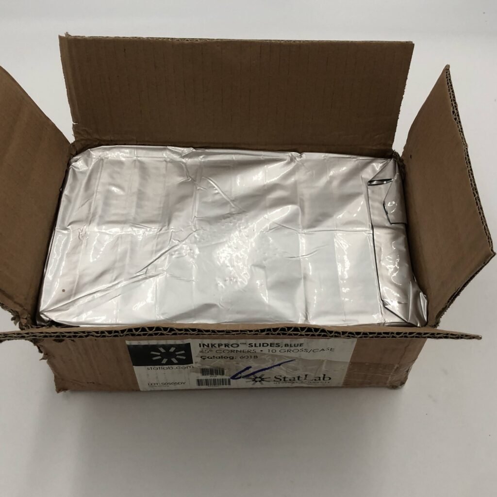 StatLab 601B InkPro Slides, Blue 45° Corners 10 Gross/Case - GB TECH USA