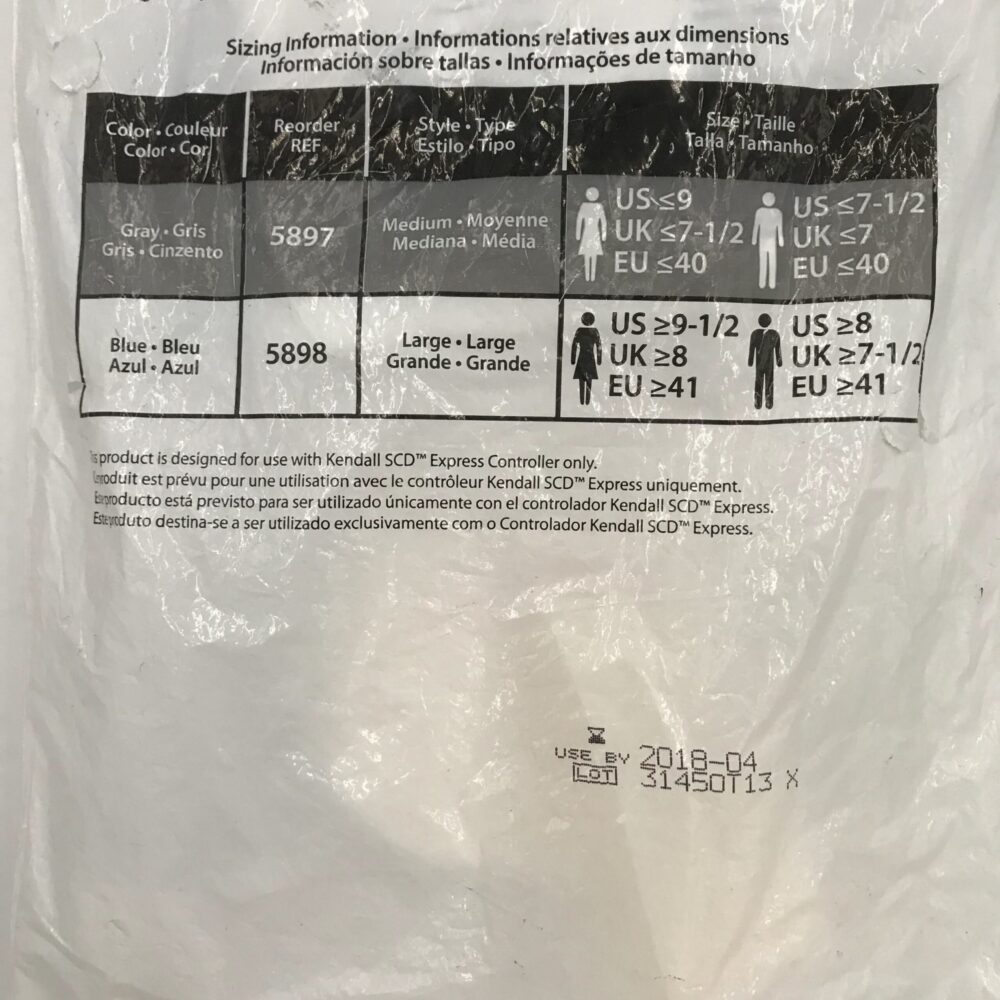 Covidien 5897 Kendall SCD, Express Foot Cuff, M (x) - GB TECH USA