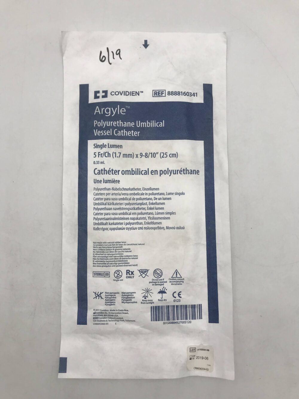 Covidien 8888160341 Argyle Polyurethane Umbilical Vessel Catheter, 5Fr ...