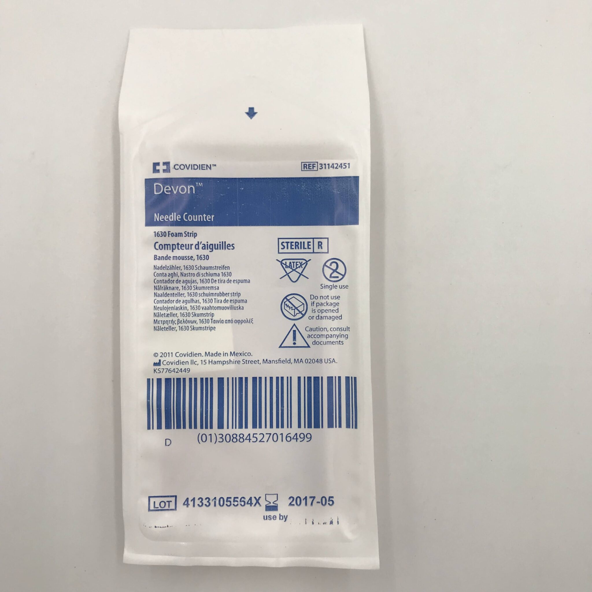 Covidien 31142451 Devon Needle Counter, 1630 Foam Strip (x) - GB TECH USA