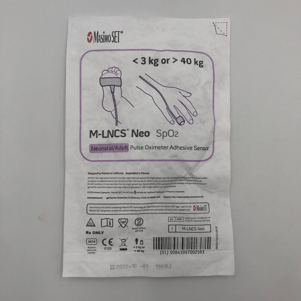 Masimo 2514 M-LNCS, Neo, SpO2, Neonatal/Adult, Pulse Oximeter Adhesive ...