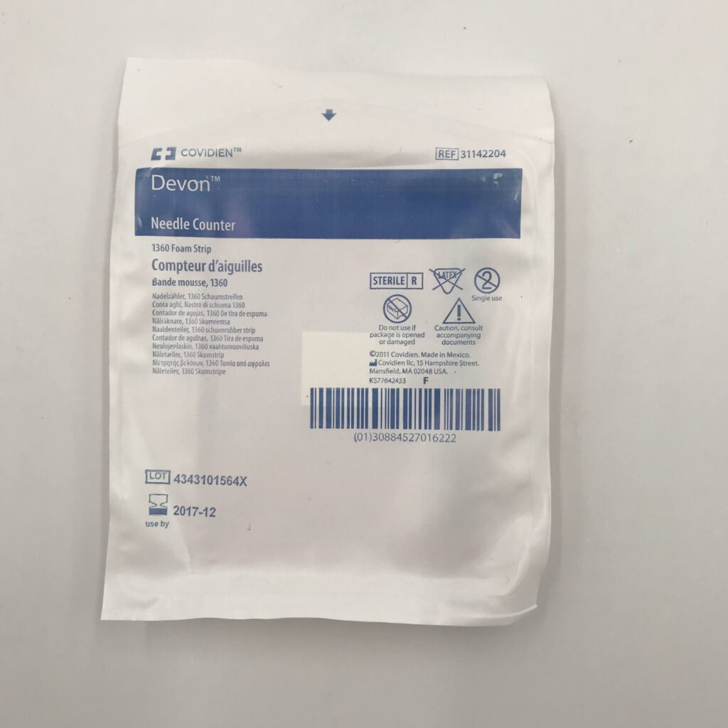 Covidien 31142204 Devon Needle Counter, 1360 Foam Strip (x) - GB TECH USA