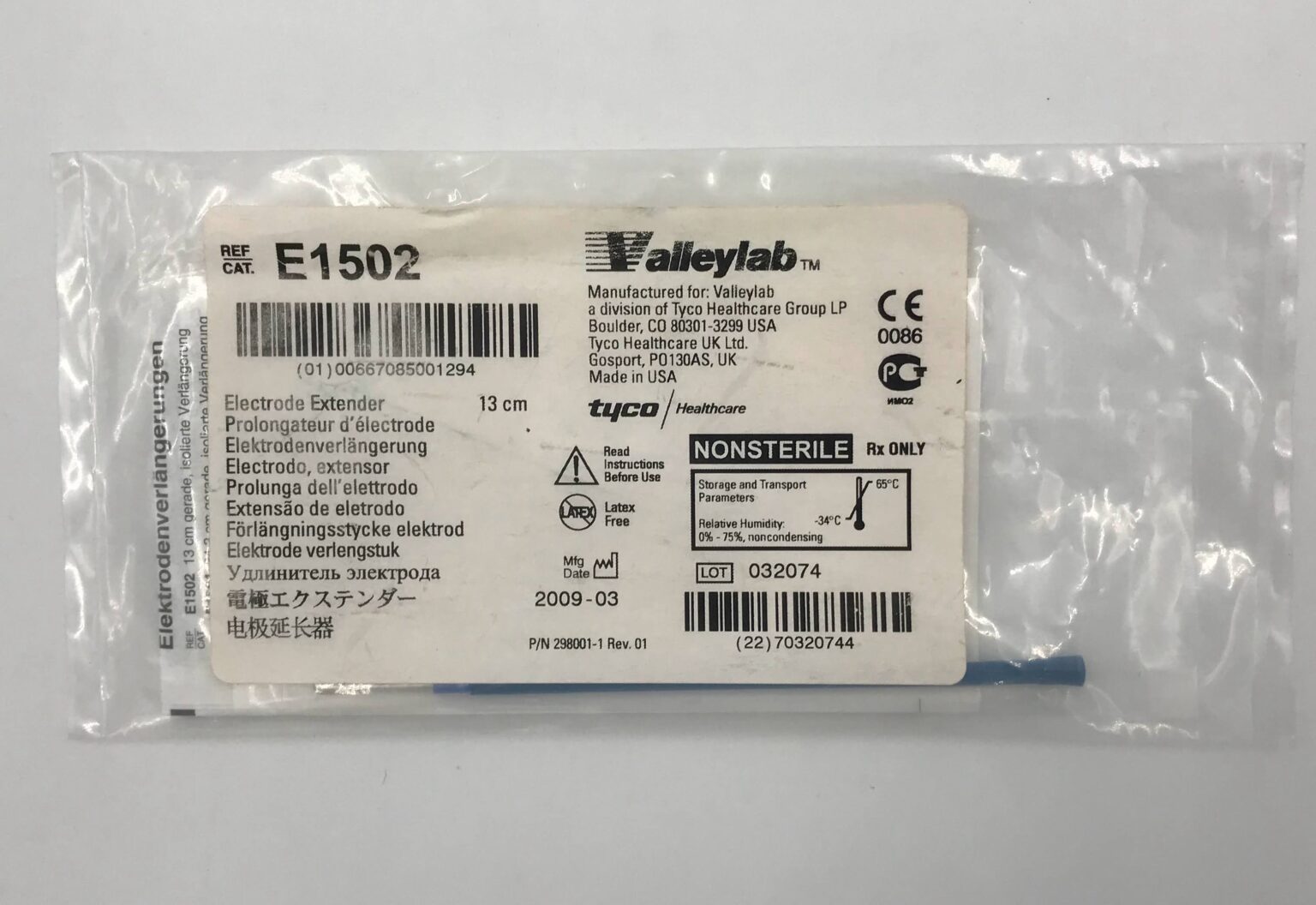 Tyco HealthCare E1502 ValleyLab Electrode Extender - GB TECH USA