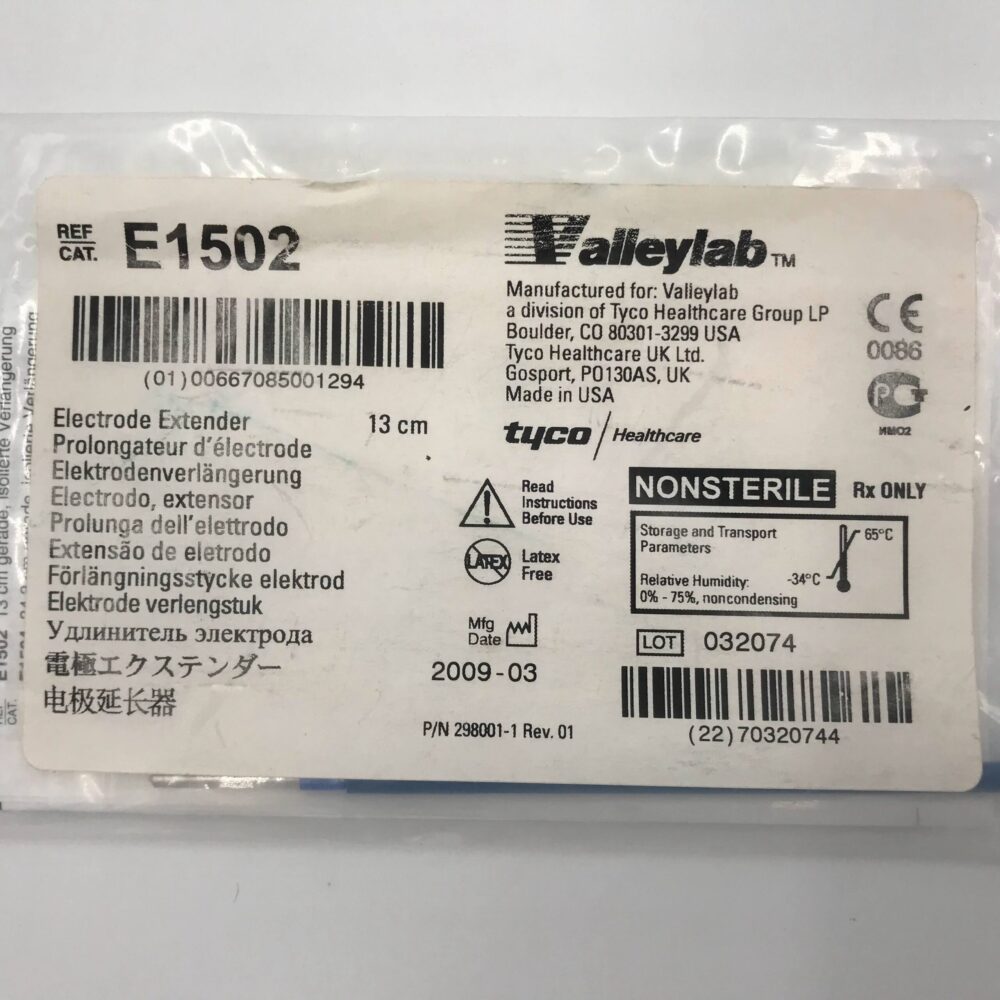 Tyco HealthCare E1502 ValleyLab Electrode Extender - GB TECH USA
