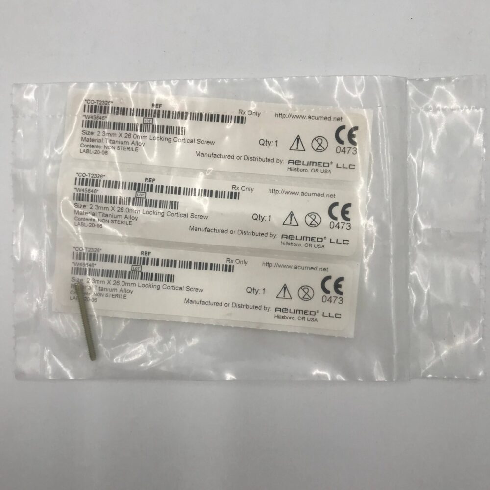 AcuMed CO-T2326 Locking Cortical Screw (2.3mmx26mm) Titanium Alloy - GB ...