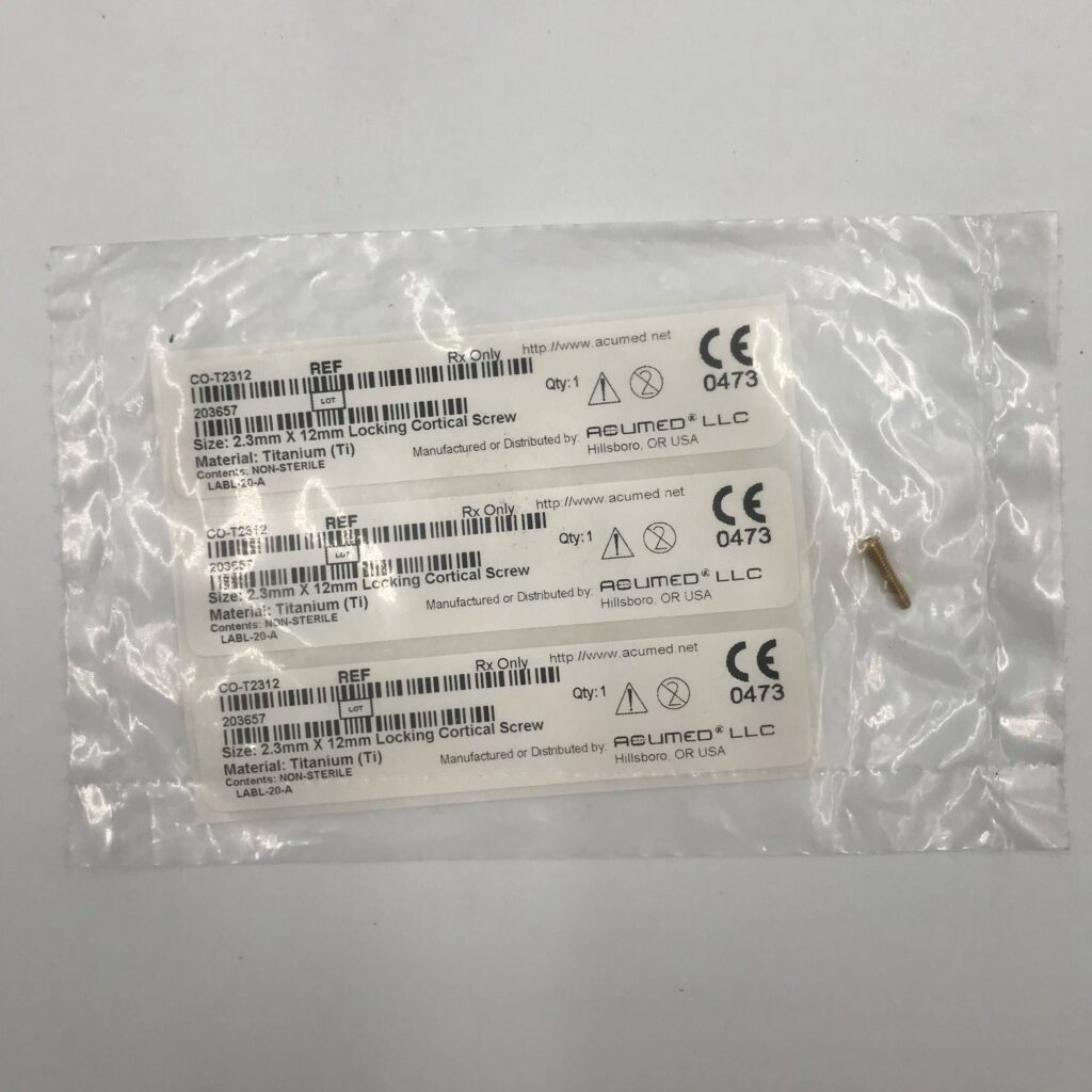 Acumed CO-T2312 Locking Cortical Screw (2.3mmx12mm) Titanium - GB TECH USA