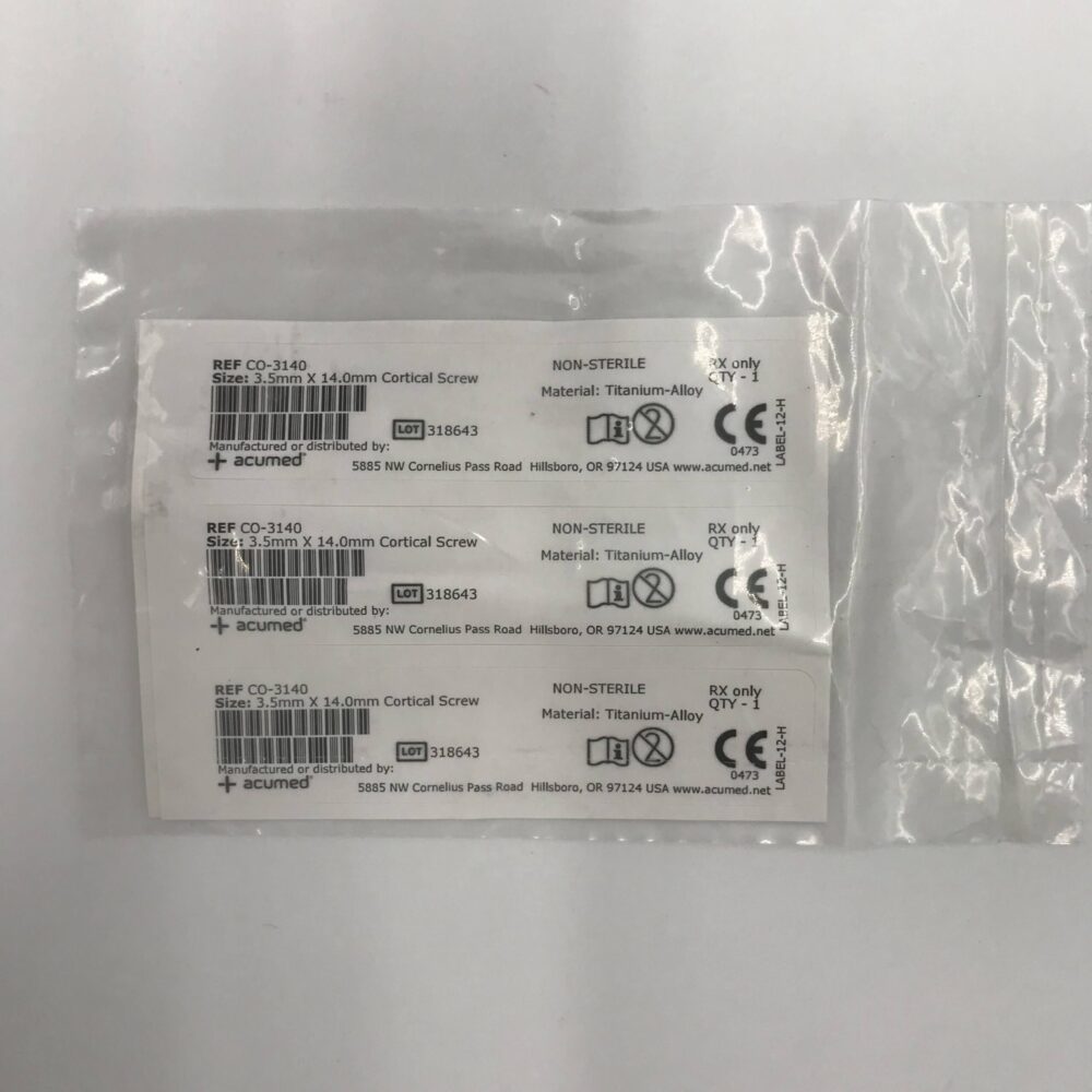 Acumed CO-3140 Cortical Screw (3.5mmx14mm) Titanium Alloy - GB TECH USA