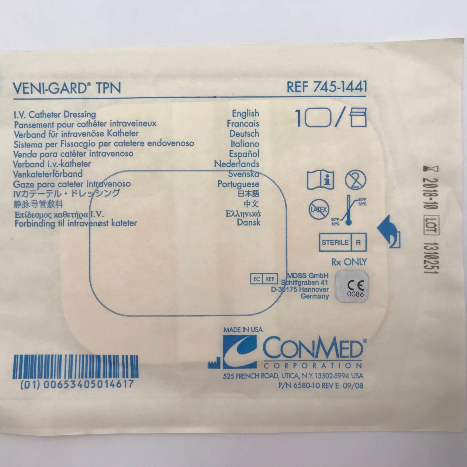 ConMed 745-1441 Veni-Gard TPN I.V Catheter Dressing (x) - GB TECH USA