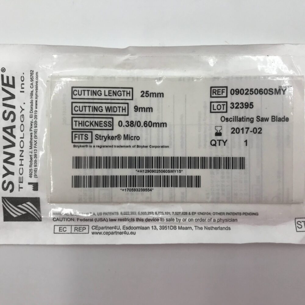 Synvasive Technology 09025060SMY Oscillating Saw Blade, 25mm (x) - GB ...