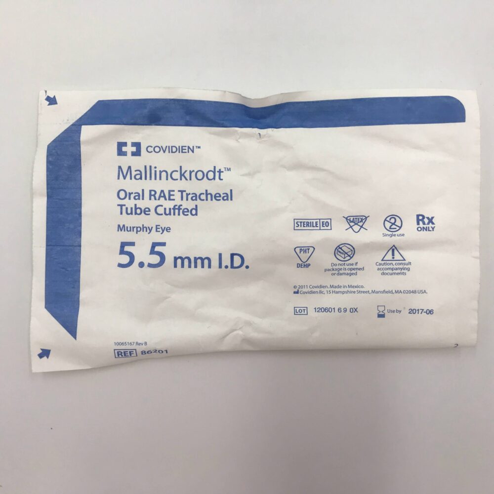 Covidien 86201 Mallinckrodt Oral RAE Tracheal Tube Cuffed, I.D 5.5mm ...