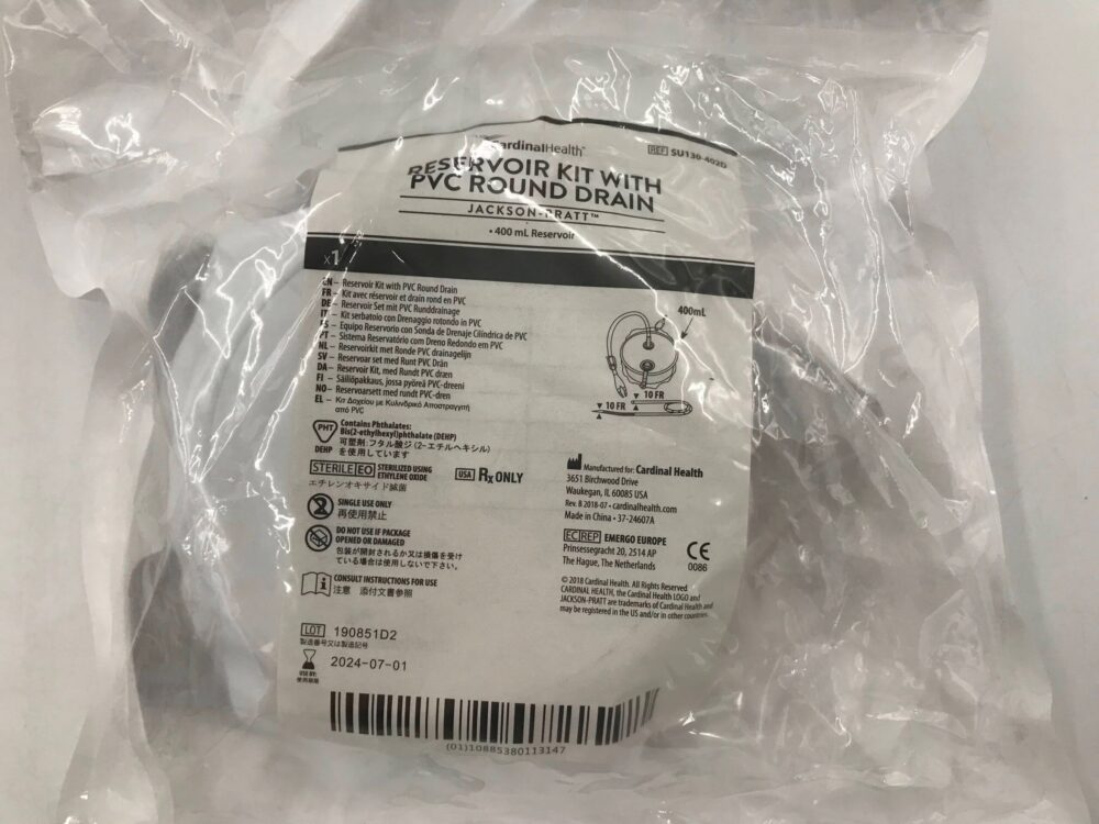 Cardinal Health SU130-402D Jackson-Pratt Reservoir Kit w/Pvc Round ...