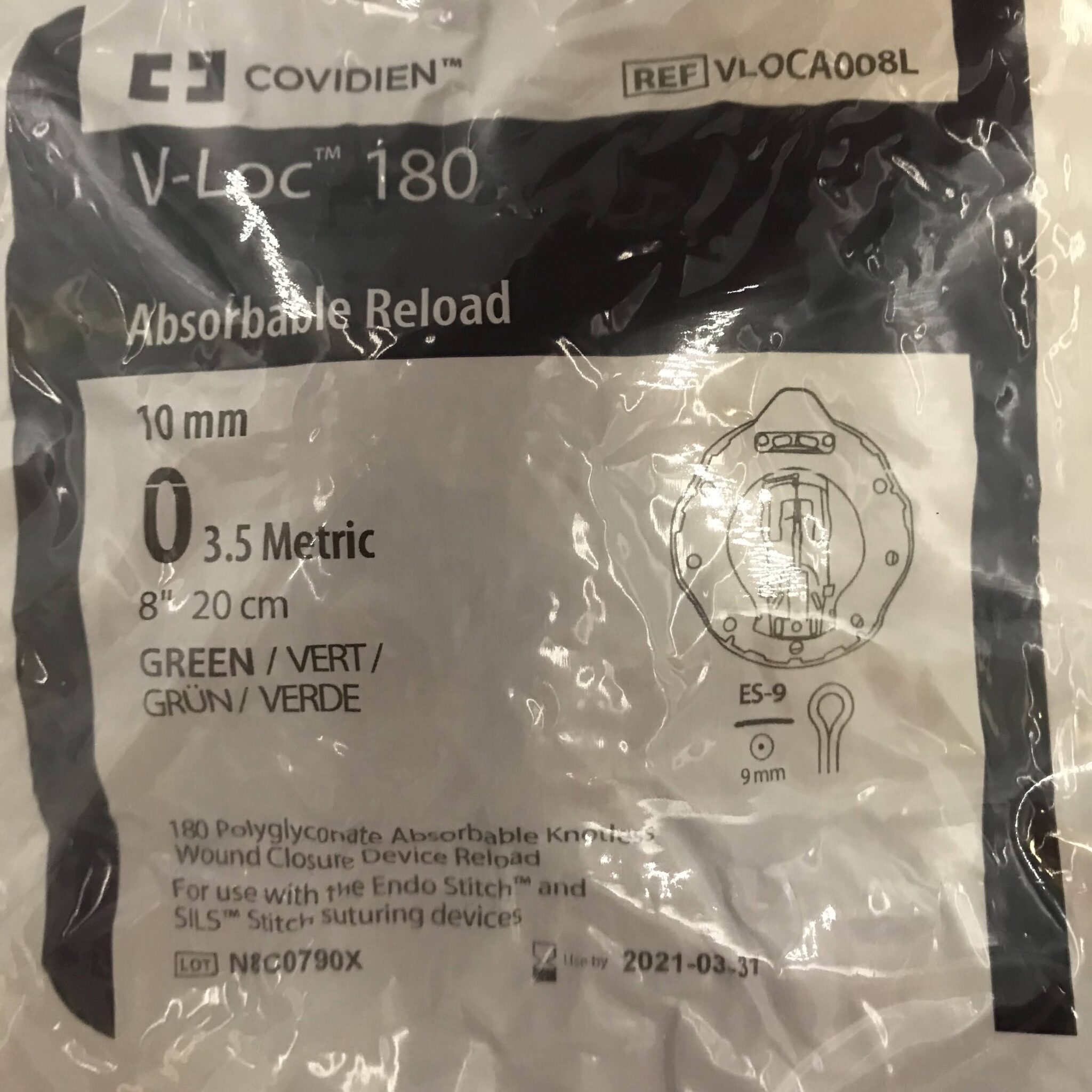 Covidien VLOCA008L V-Loc 180 Absorbable Reload, 10mm (x) - GB TECH USA