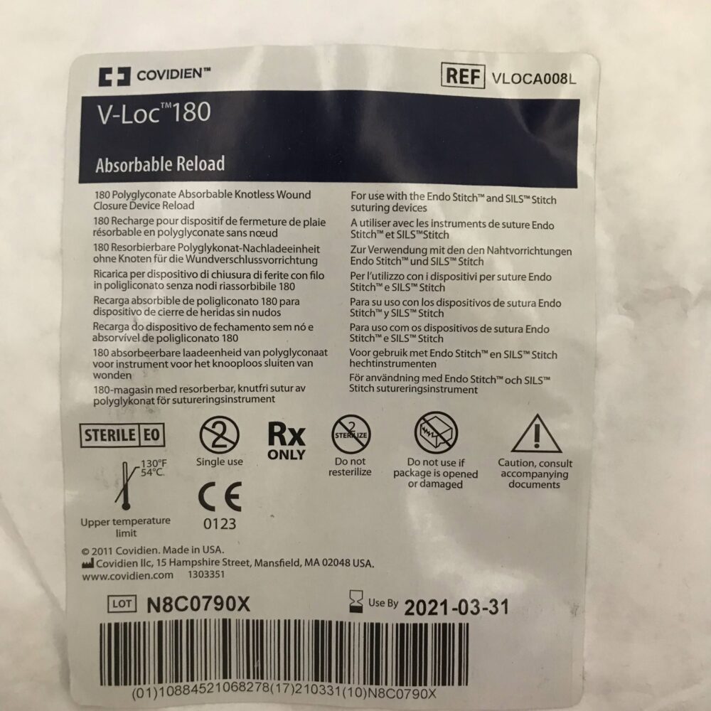 Covidien VLOCA008L V-Loc 180 Absorbable Reload, 10mm (x) – GB TECH USA
