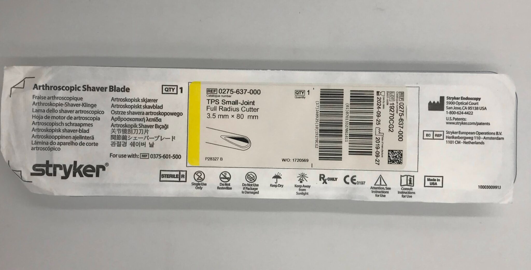 Stryker 0275-637-000 TPS Small-Joint Full Radius Cutter - GB TECH USA