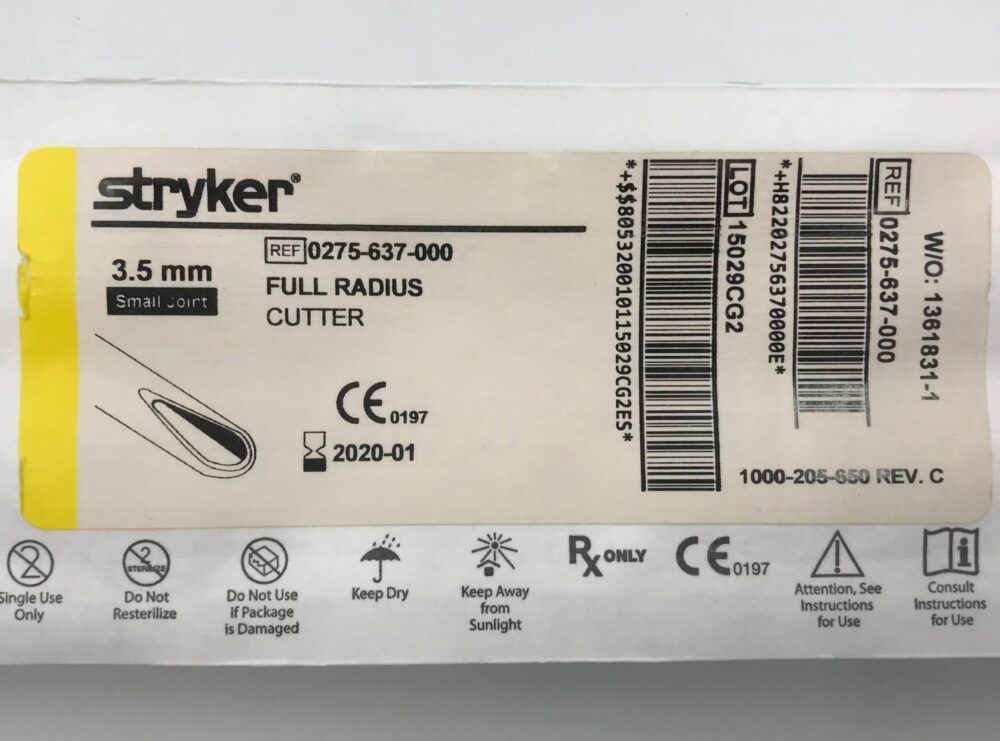 Stryker 0275-637-000 Full Radius Cutter, 35mm, Small (x) - GB TECH USA