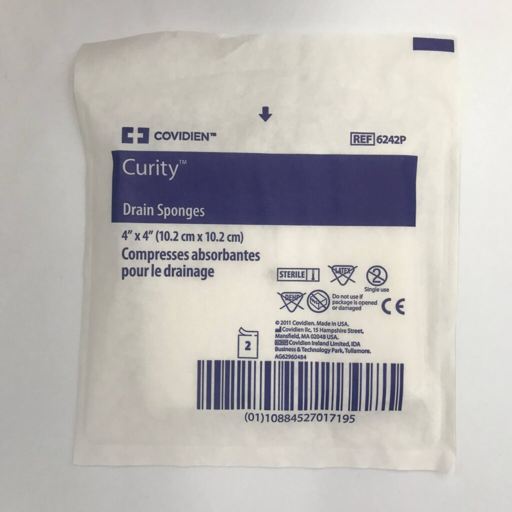 Covidien 6242P Curity Drain Sponges, 4inx4in (600/Case) (x) - GB TECH USA