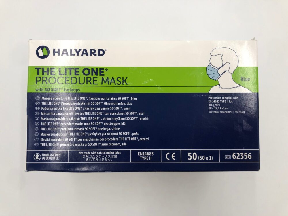 HALYARD 62356 The Lite One Procedure Mask, Blue w/Earloops (50/Bx) - GB ...