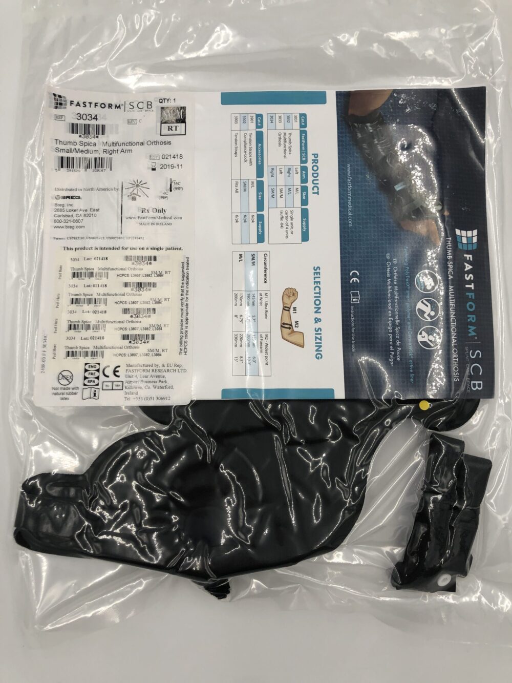 BREG 3034 FastForm SCB Thumb Spica Multifunctional Orthosis Small/Med ...