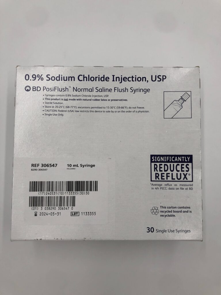 BD 306547 0.9% Sodium Chloride Injection PosiFlush Normal 10ml Saline ...